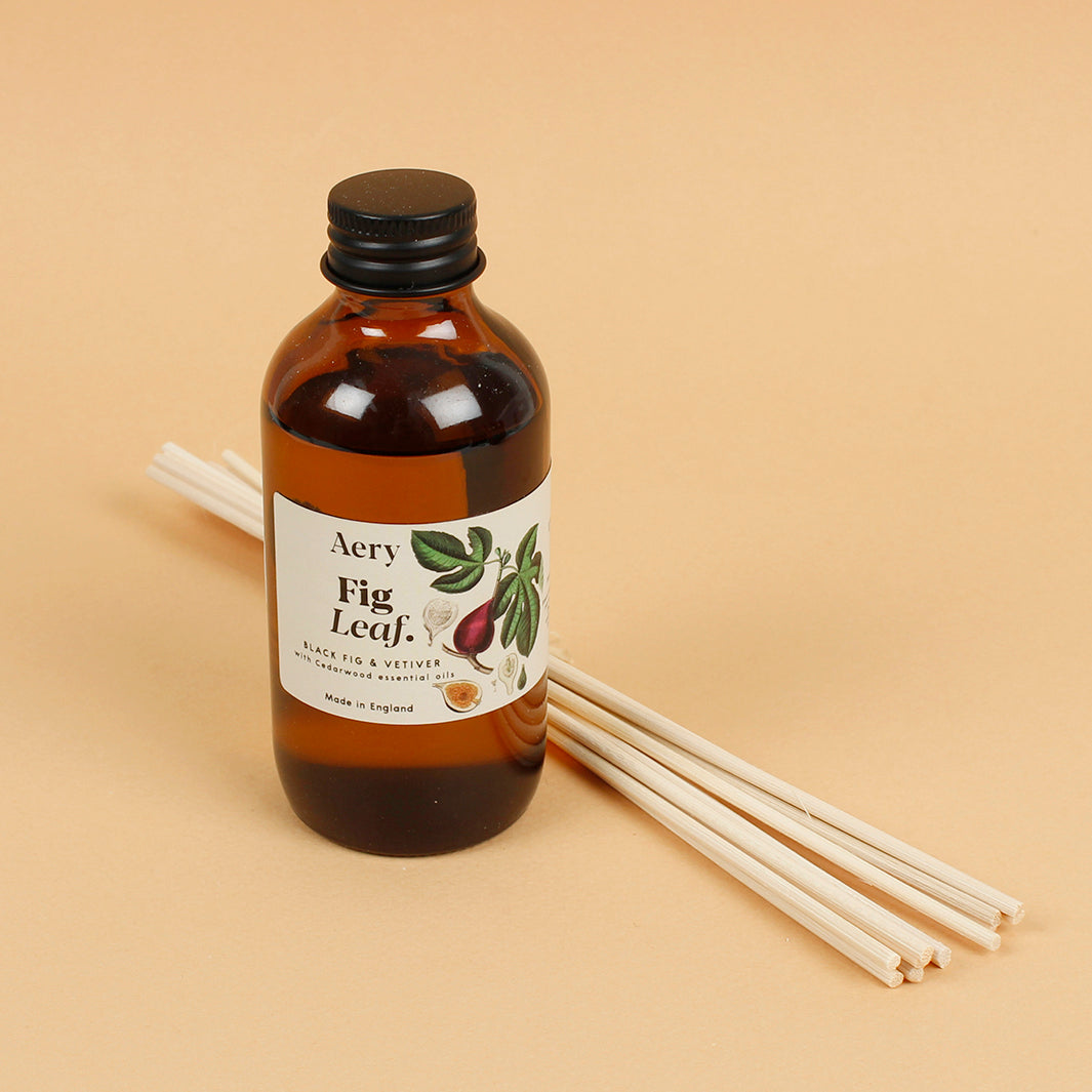 Aery | Fig Leaf Amber Glass Diffuser | Reed Diffuser – Green Tulip