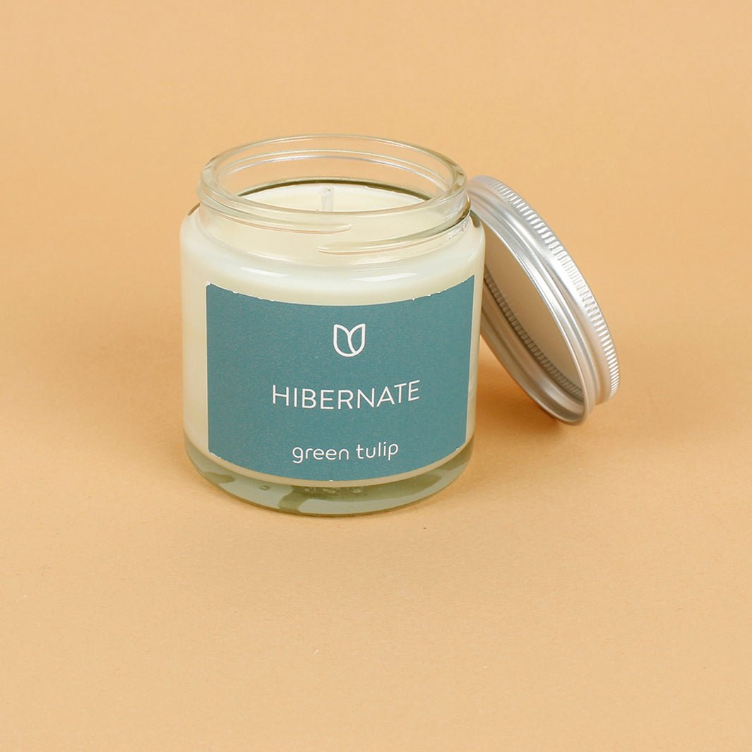 Green Tulip Candle | Hibernate Pharmacy Jar Candle | Scented Candle