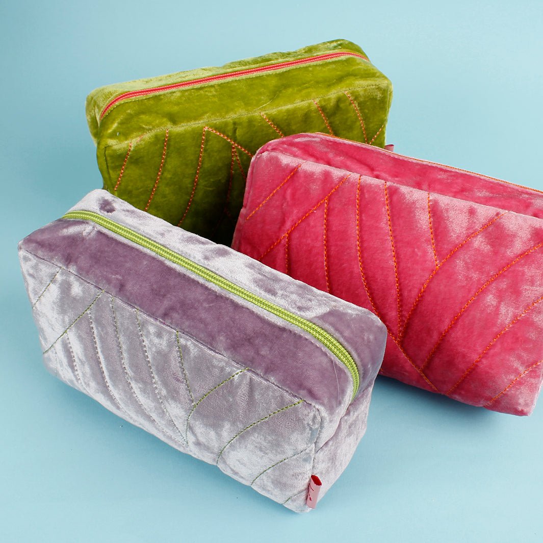Lua Bags | Quilted Velvet Cosmetic Bag | Fair Trade Bag – Green Tulip