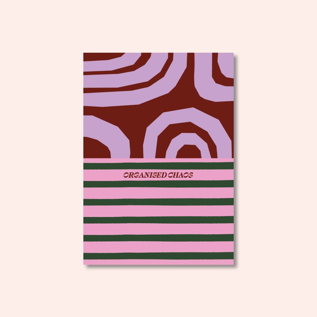 A5 Organised Chaos Lined Notebook – Green Tulip