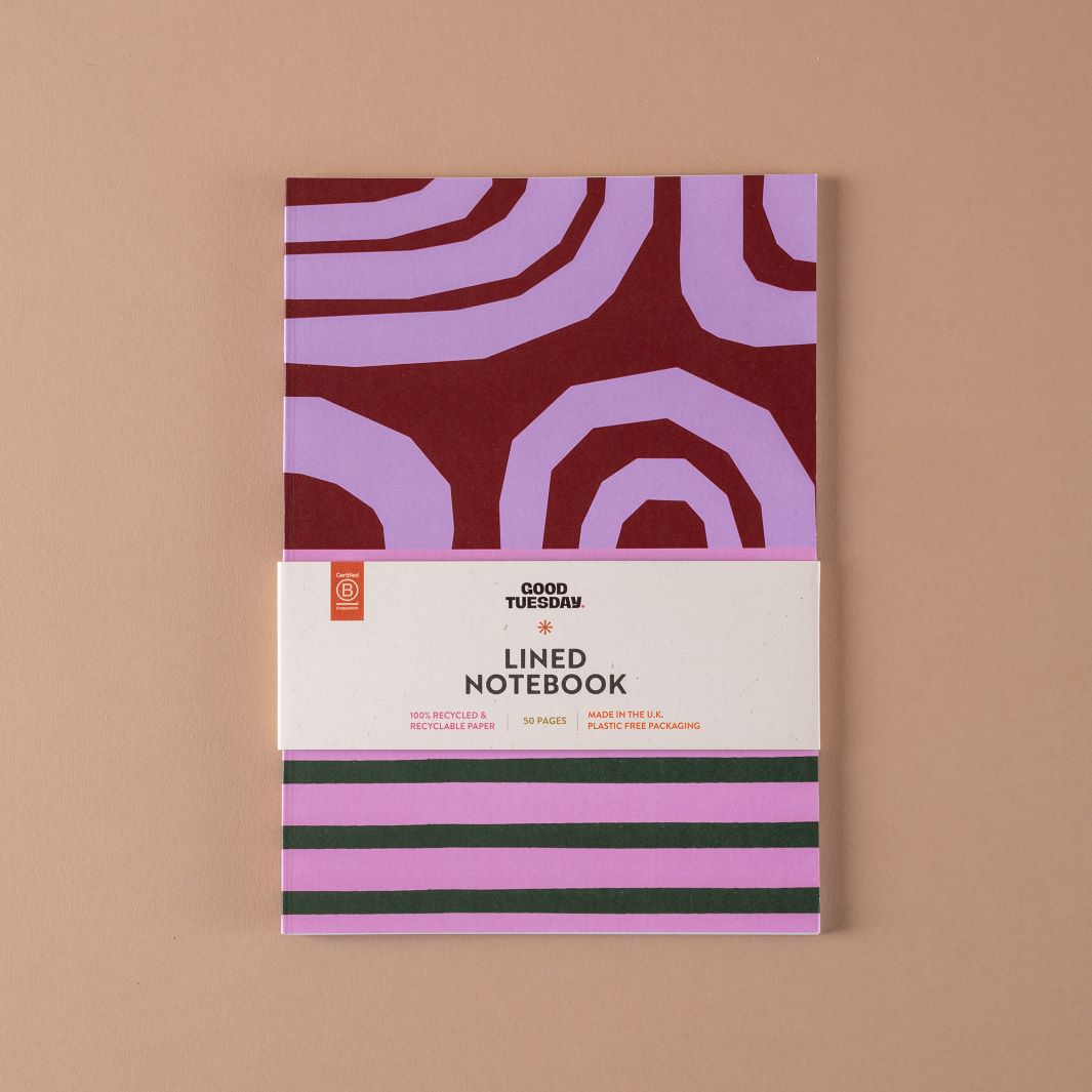 A5 Organised Chaos Lined Notebook – Green Tulip