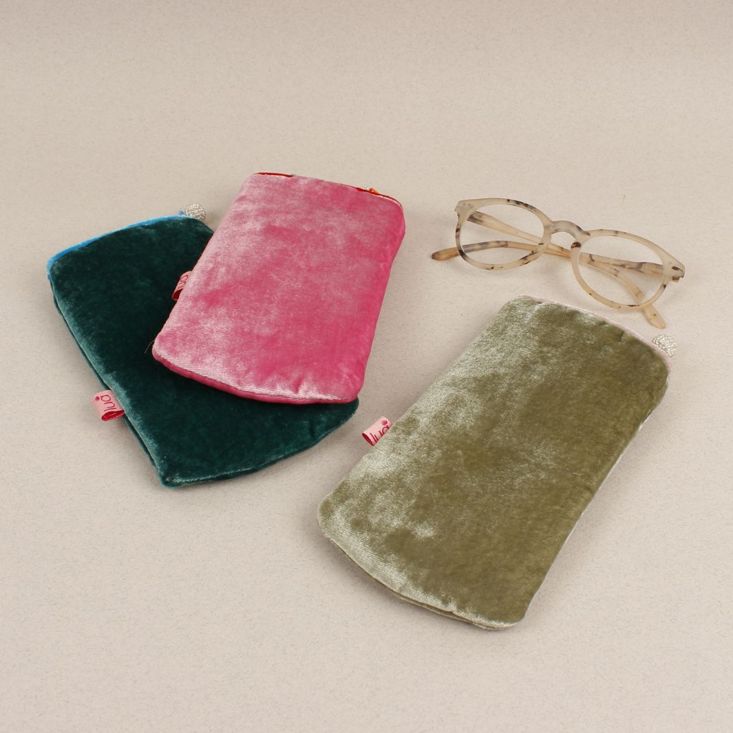 Lua | Velvet Glasses Purse | Soft Glasses Case | Padded Glasses Purse ...