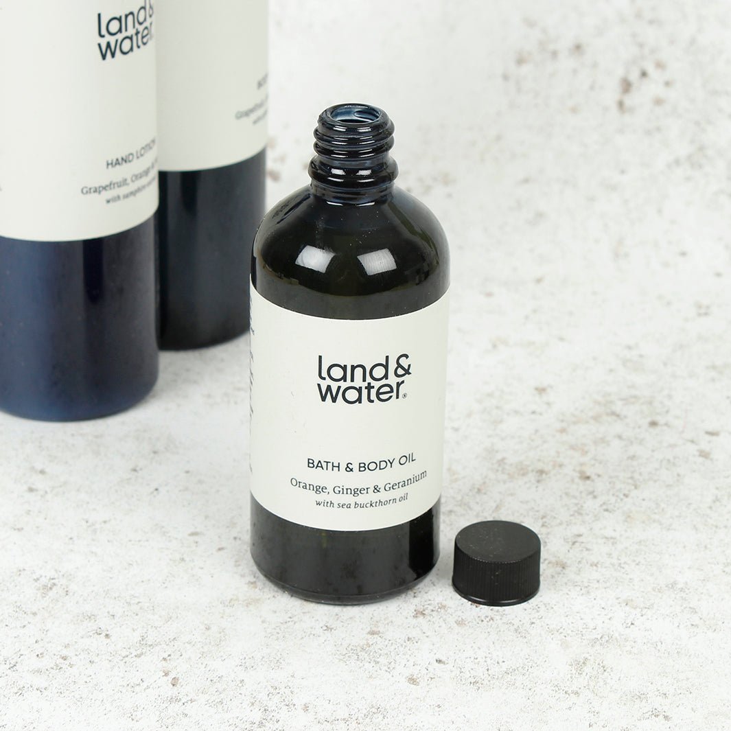 land&water | Orange, Ginger & Geranium Bath & Body Oil | Bath Oil ...