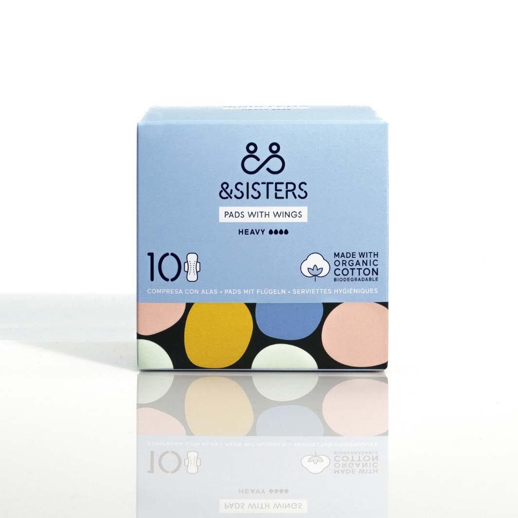 SISTERS Organic Cotton Pads With Wings Period Pads Green Tulip