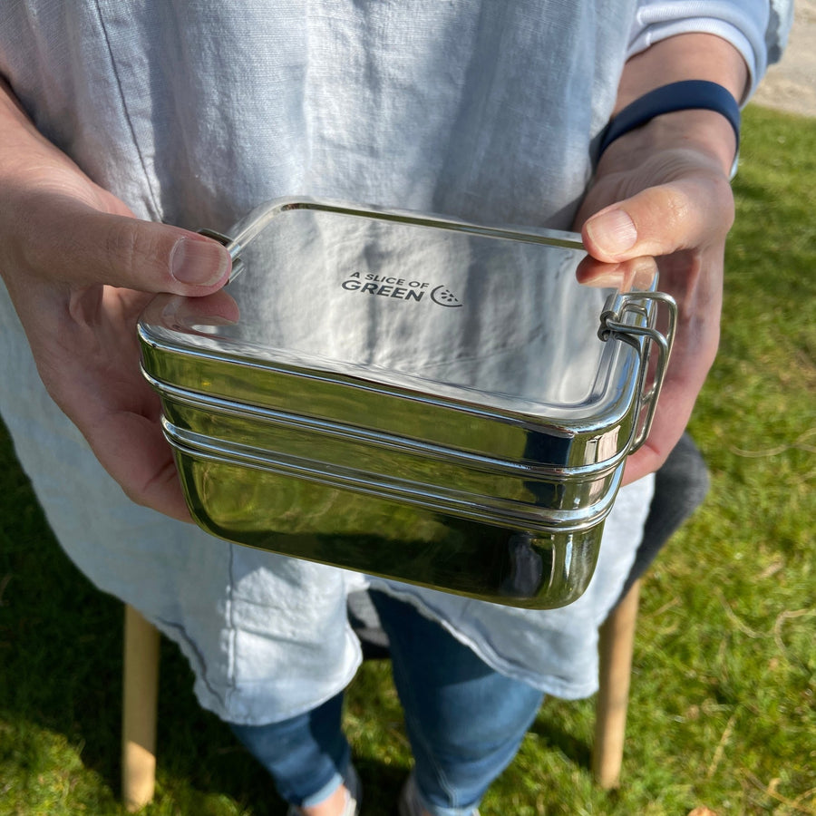 A Slice of Green | Panna Two Tier Lunch Box with Mini Container – Green ...