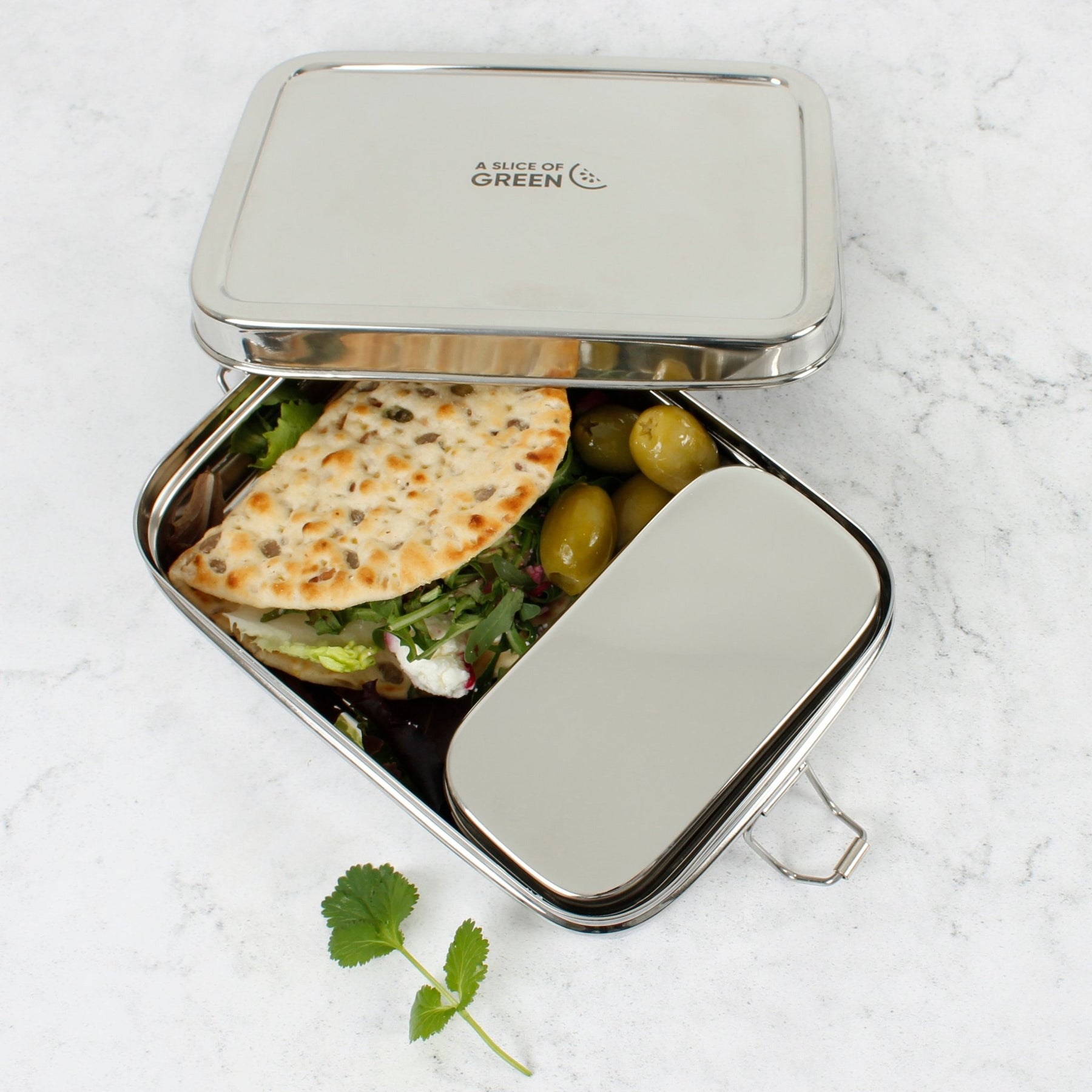 A Slice of Green | Rampur Lunch Box with Mini Container | Lunch Box ...
