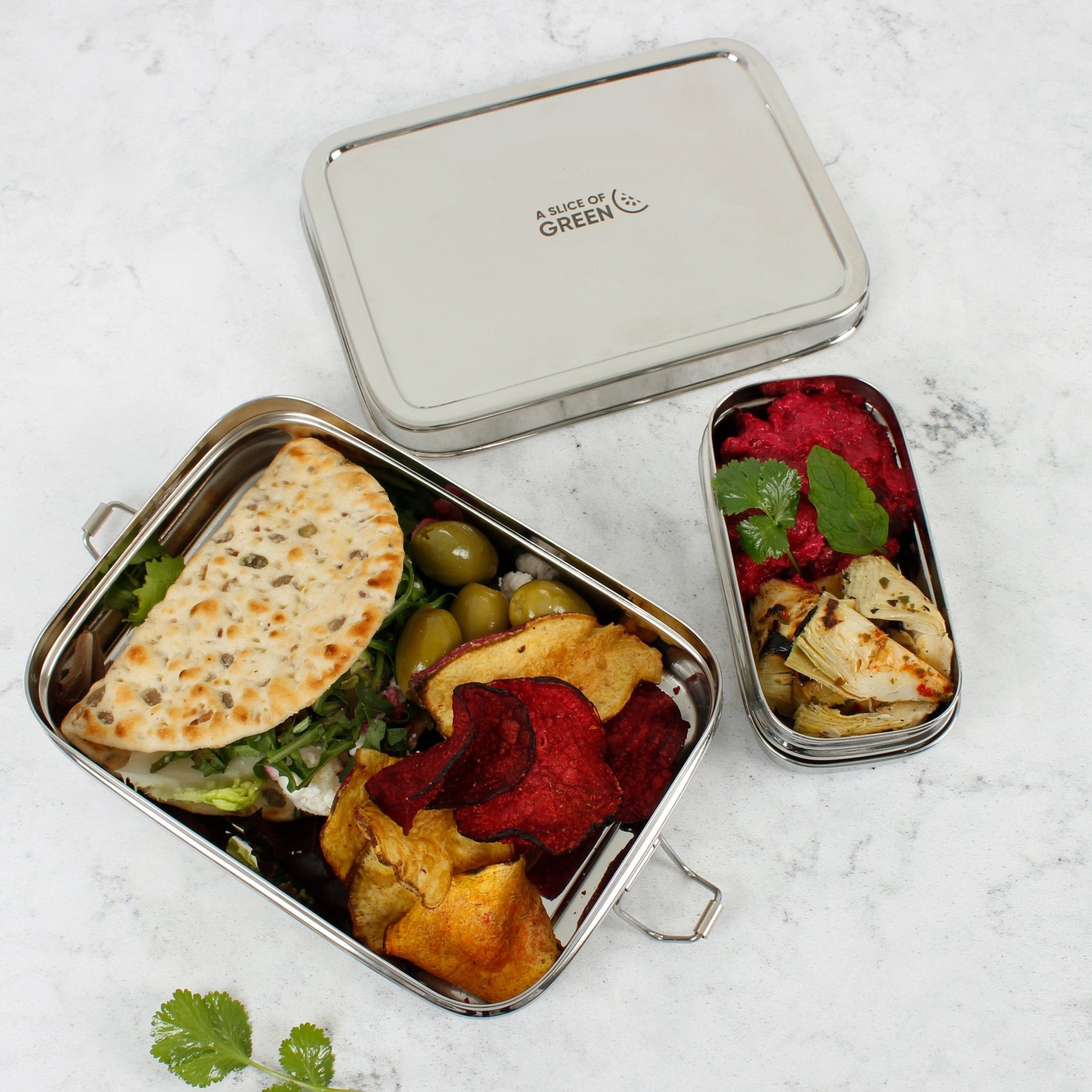 A Slice of Green | Rampur Lunch Box with Mini Container | Lunch Box ...