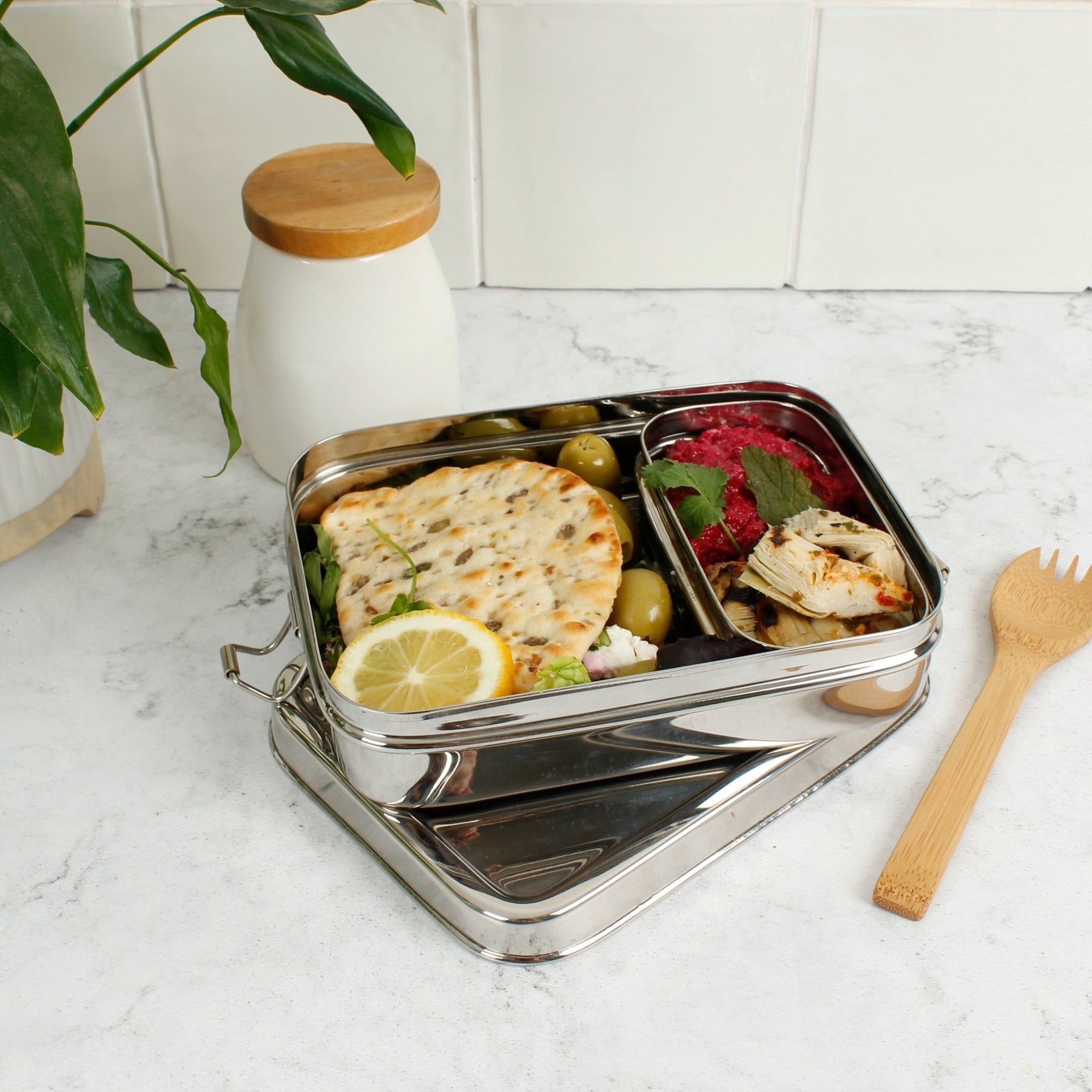 A Slice of Green | Rampur Lunch Box with Mini Container | Lunch Box ...