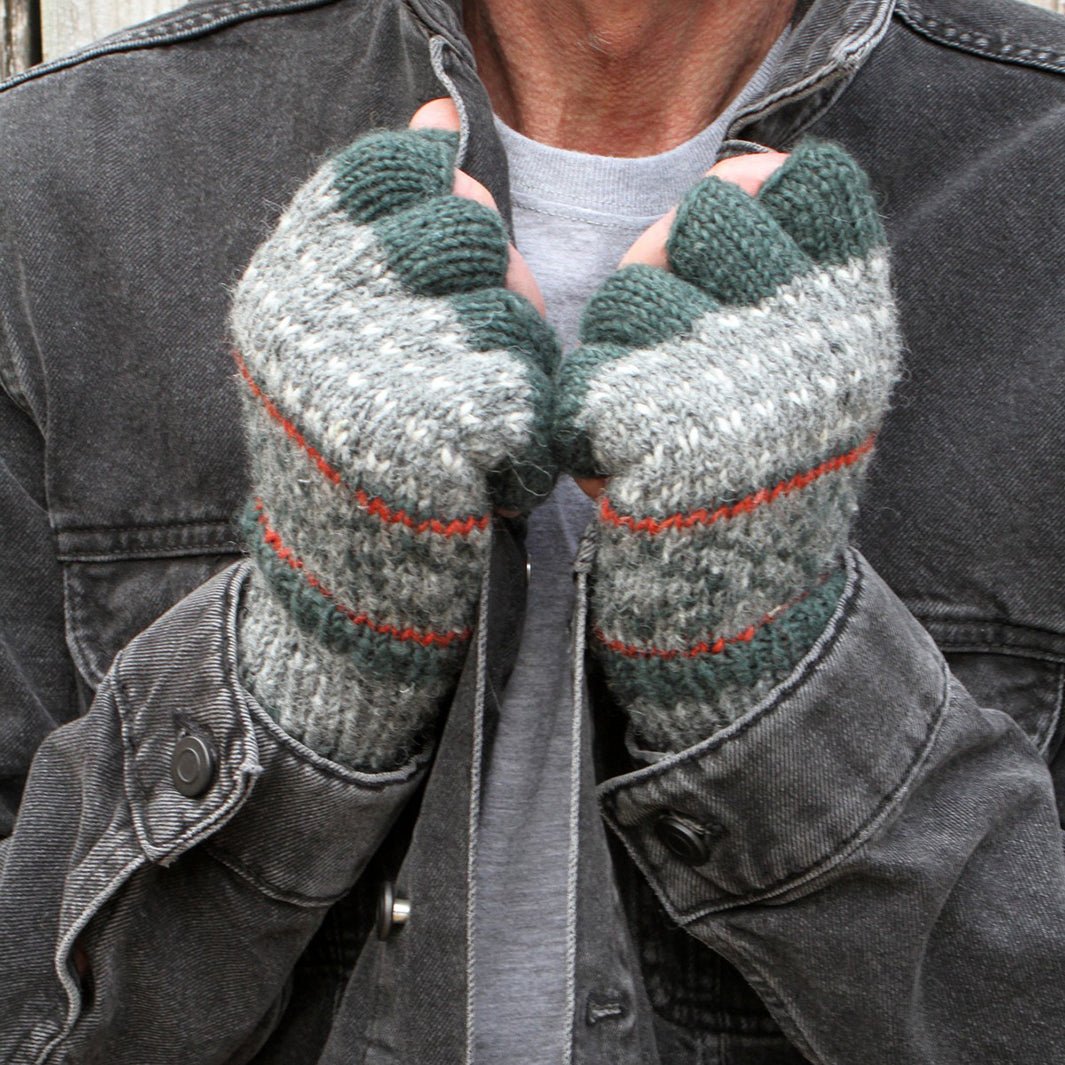 Pachamama | Graphite Tromso Fingerless Gloves | Men's Handwarmers ...